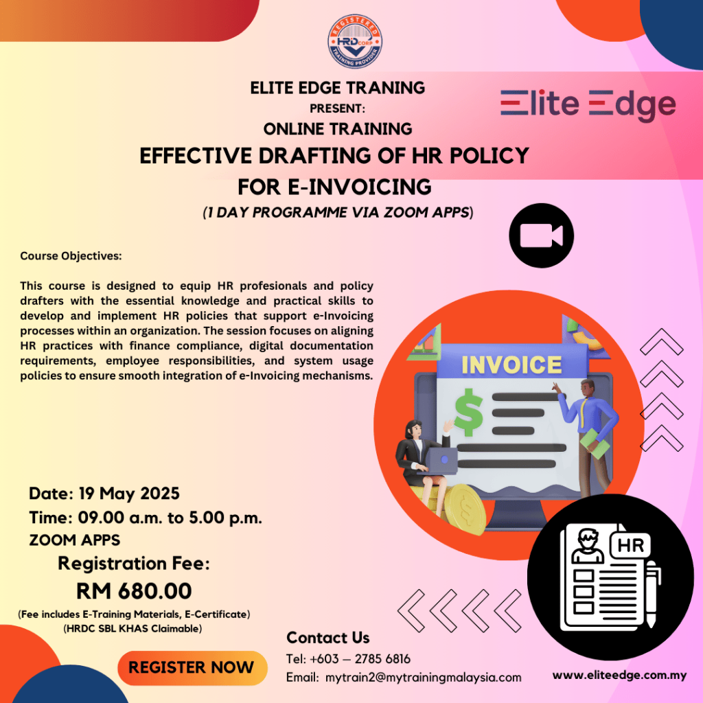 EFFECTIVE DRAFTING OF HR POLICY FOR E-INVOICING COMPLIANCE (1 DAY ...
