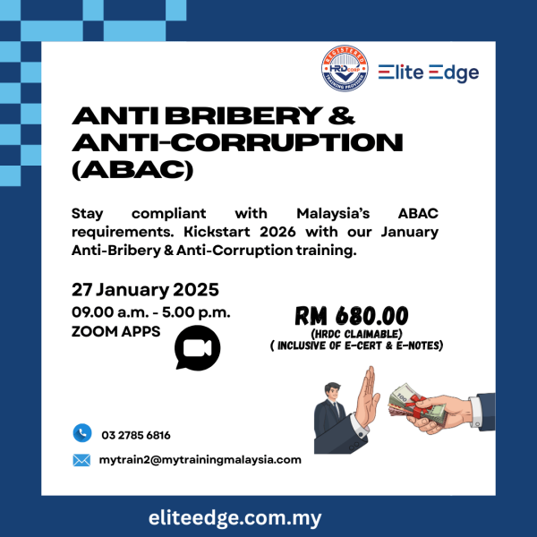 ANTI-BRIBERY AND ANTI-CORRUPTION – REMOTE LEARNING – 1 DAY – ELITE EDGE